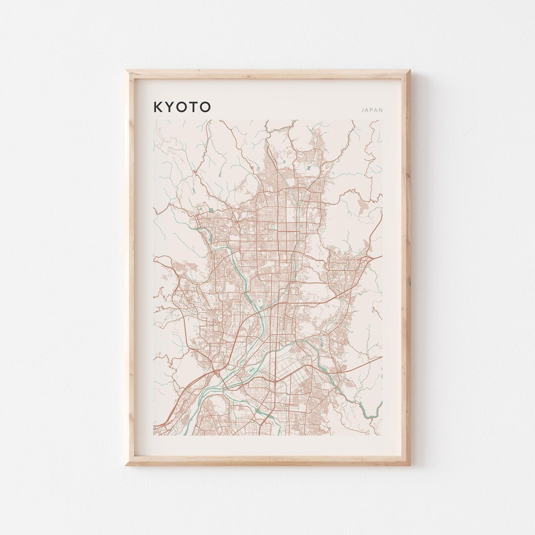 Kyoto Map Poster, Kyoto Print, Kyoto Poster, Kyoto Wall Art, Japan ...