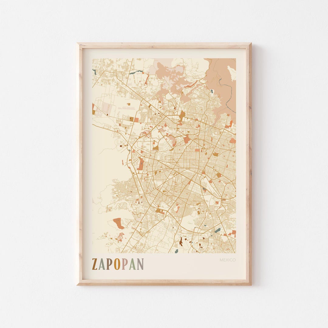 Zapopan Map Poster, Zapopan Print, Zapopan Poster, Zapopan Wall Art ...