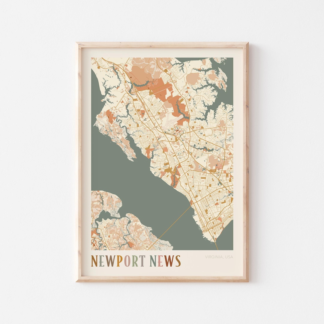 Newport News Map Poster, Newport News Print, Newport News Poster ...