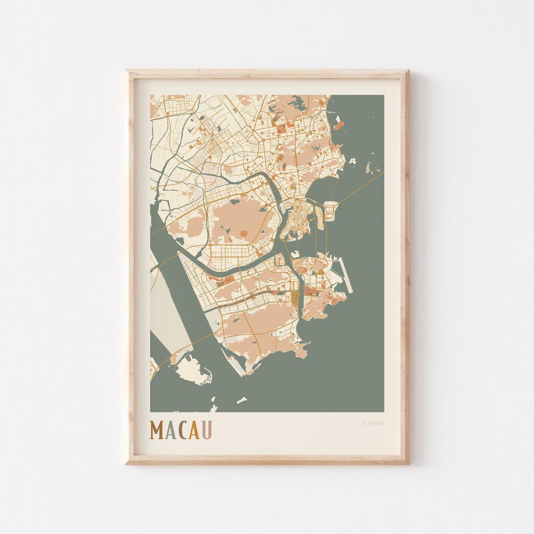 Macau Map Poster, Macau Print, Macau Poster, Macau Wall Art, China ...