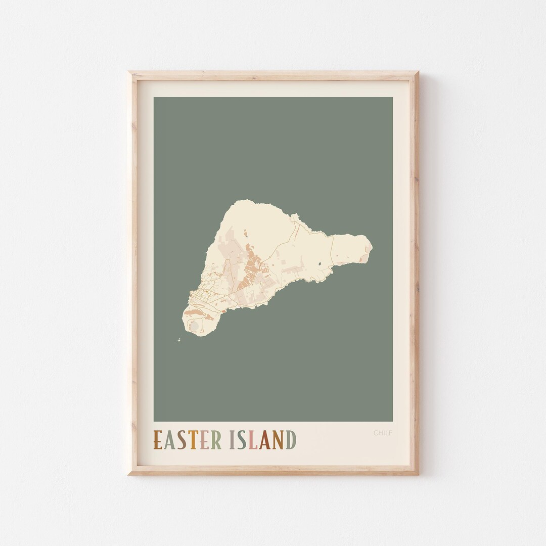 Easter Island Map Poster, Easter Island Print, Easter Island Poster ...