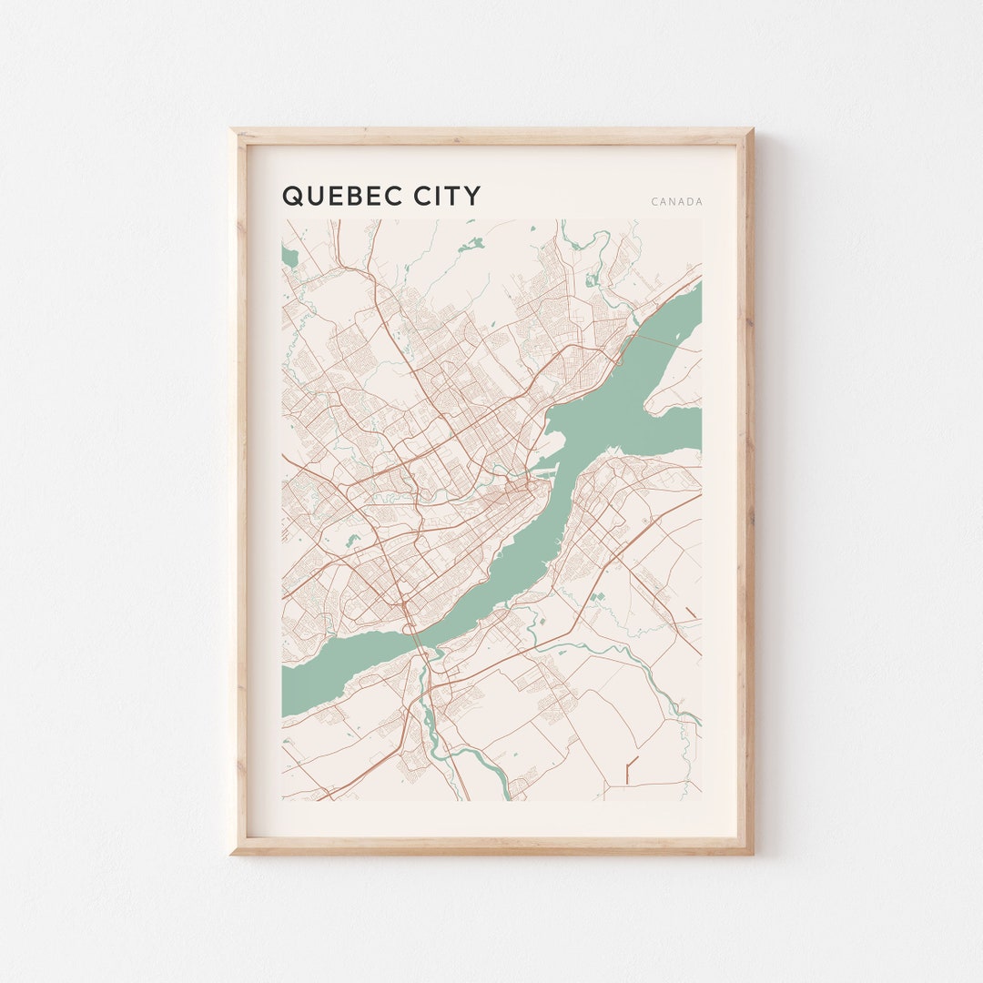 Quebec City Map Poster, Quebec City Wall Art, Quebec City Map, Quebec ...