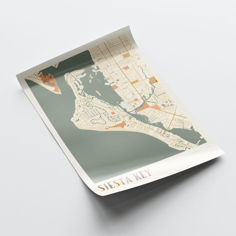 Siesta Key Map Poster, Siesta Key Print, Siesta Key Poster, Siesta Key ...
