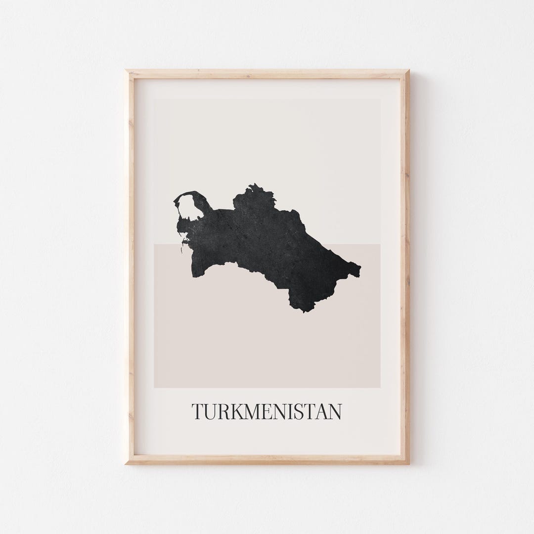 Turkmenistan Map Poster, Turkmenistan Print, Turkmenistan Map Print ...