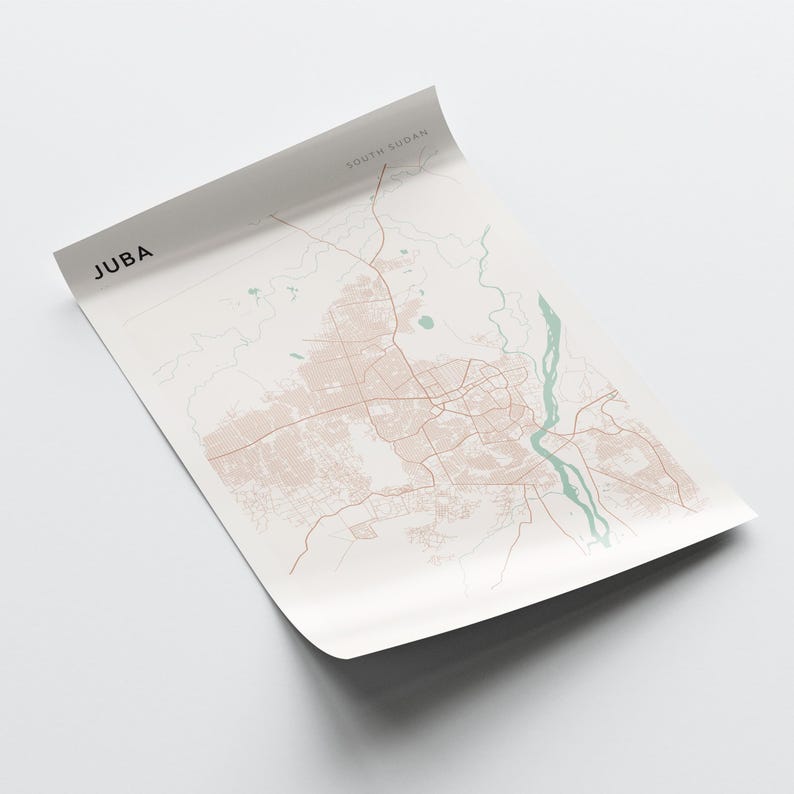 Juba Map Poster, Juba Print, Juba Poster, Juba Wall Art, South Sudan ...