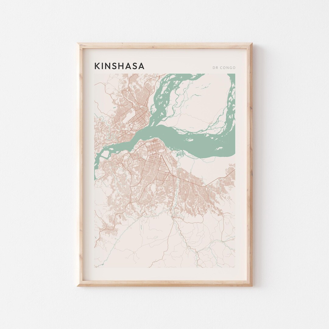 Kinshasa Map Poster, Kinshasa Print, Kinshasa Poster, Kinshasa Wall Art ...