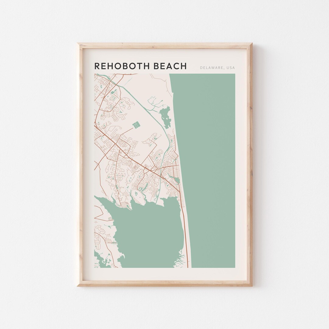 Rehoboth Beach Map Poster, Rehoboth Beach Print, Rehoboth Beach Poster ...