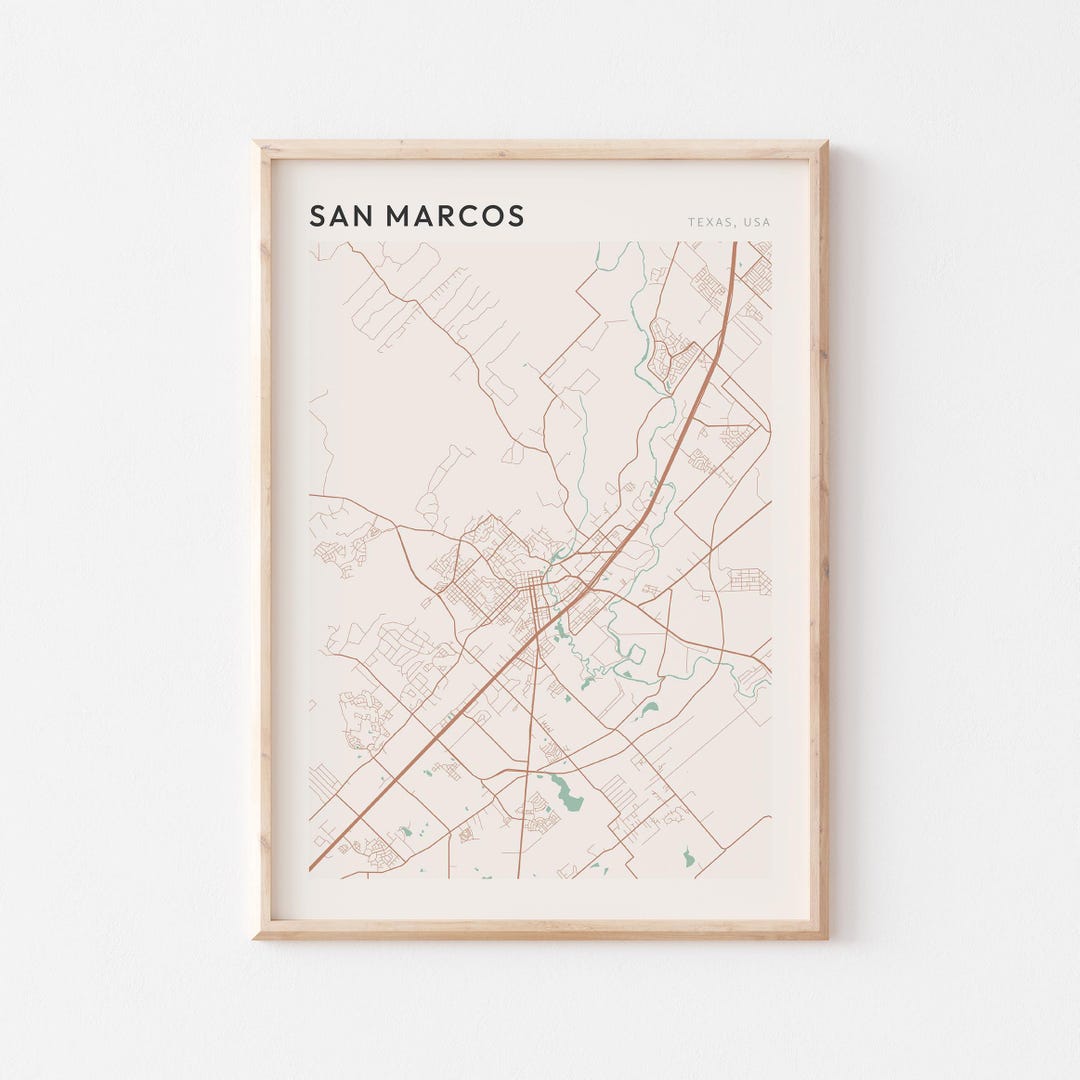San Marcos Map Poster, San Marcos Print, San Marcos Poster, San Marcos ...
