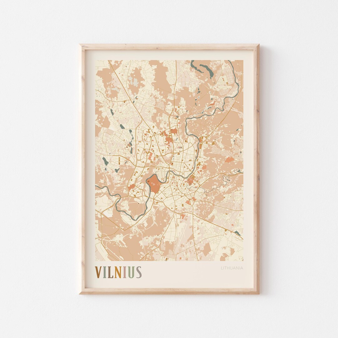 Vilnius Map Poster, Vilnius Print, Vilnius Poster, Vilnius Wall Art ...