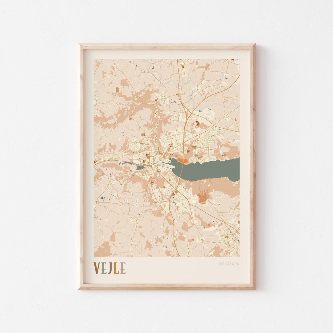 Vejle Map Poster, Vejle Print, Vejle Poster, Vejle Wall Art, Denmark ...