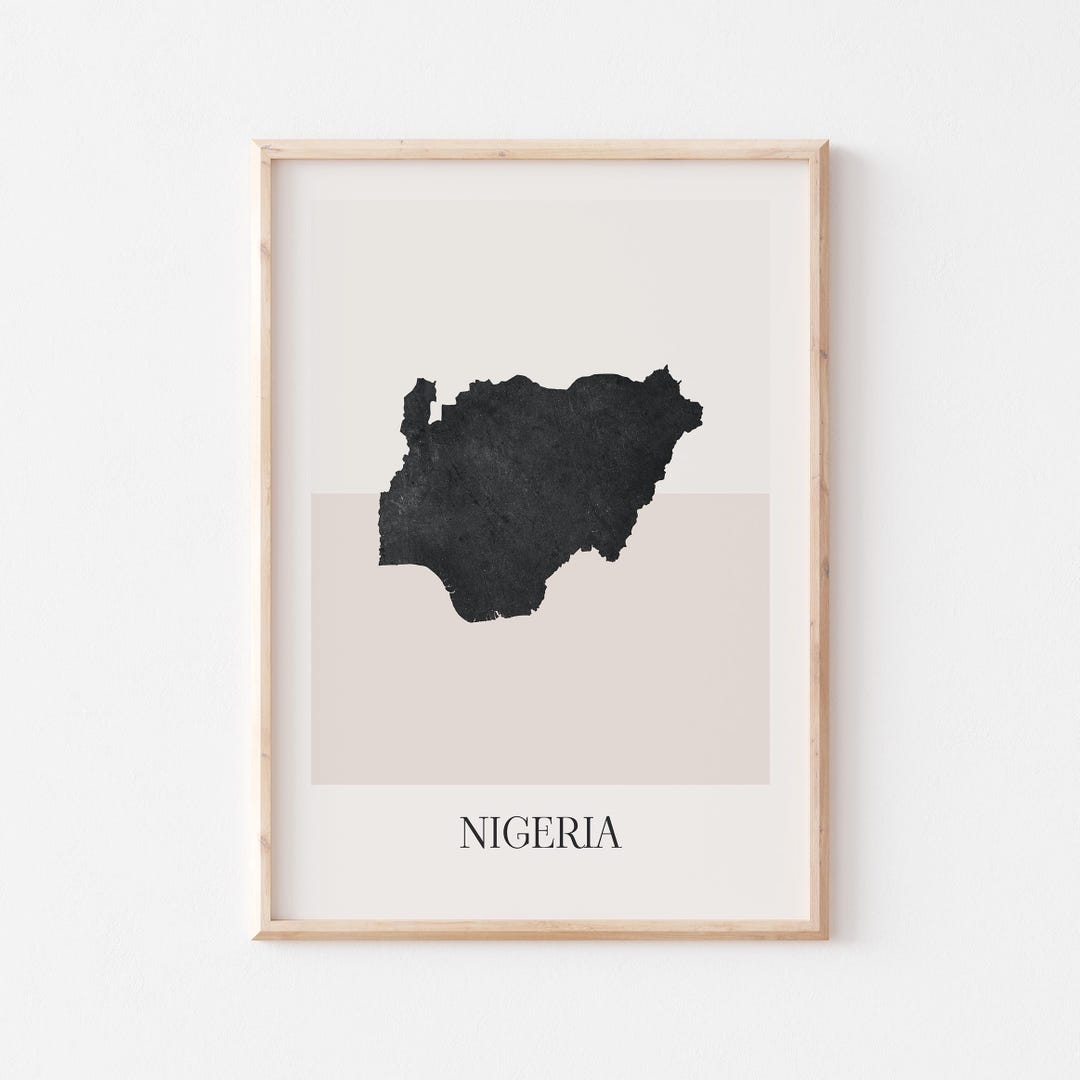 Nigeria Map Poster, Nigeria Print, Nigeria Map Print Minimalist Boho ...