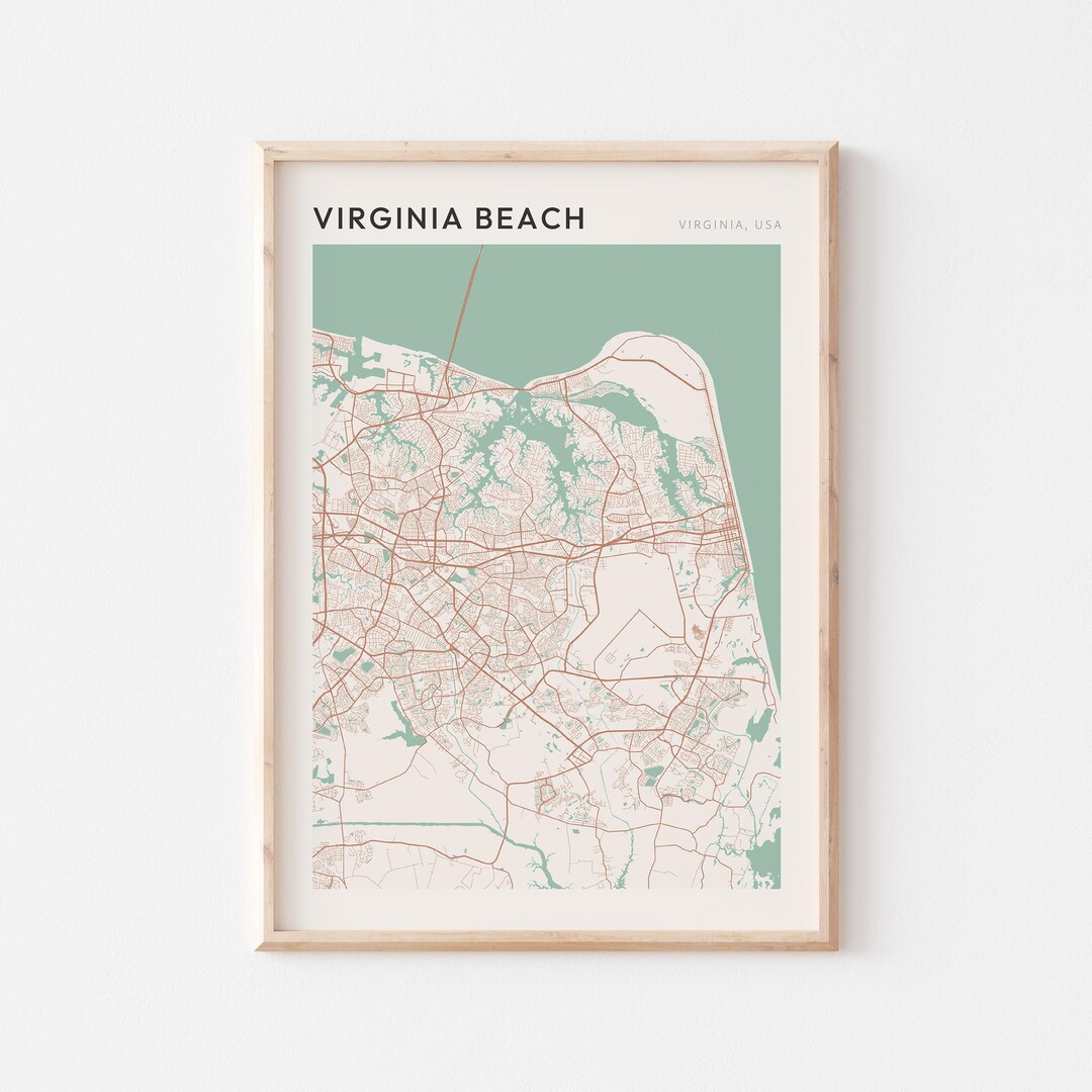 Virginia Beach Map Poster, Virginia Beach Print, Virginia Beach Poster ...