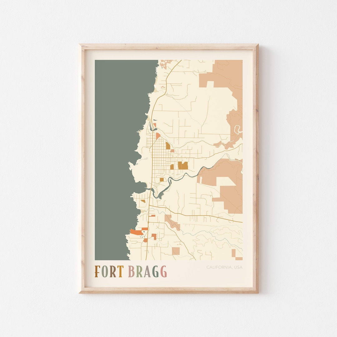 Fort Bragg Map Poster, Fort Bragg Print, Fort Bragg Poster, Fort Bragg ...
