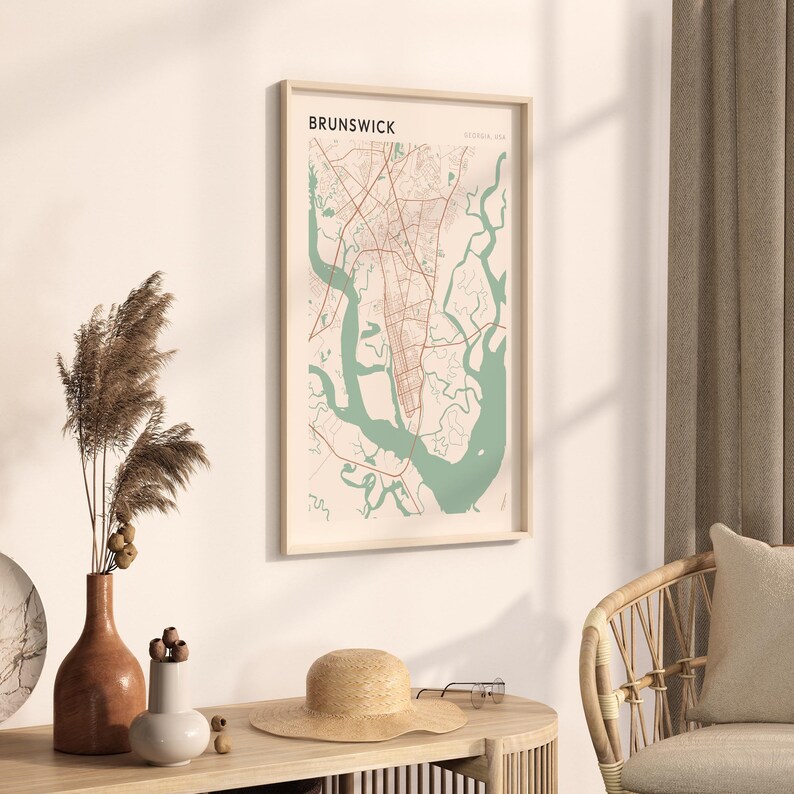 Brunswick Map Poster, Brunswick Print, Brunswick Poster, Brunswick Wall ...