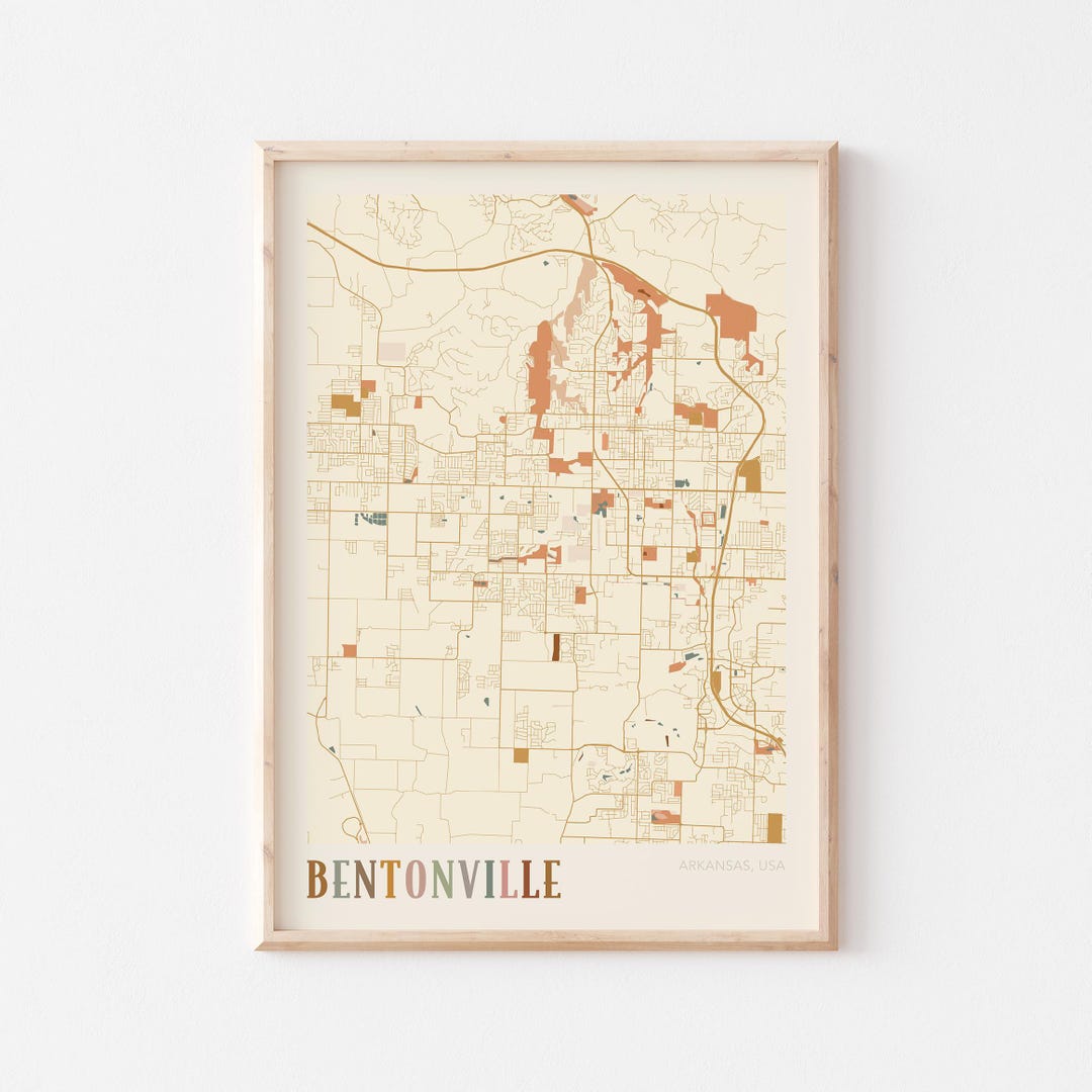 Bentonville Map Poster, Bentonville Print, Bentonville Poster ...
