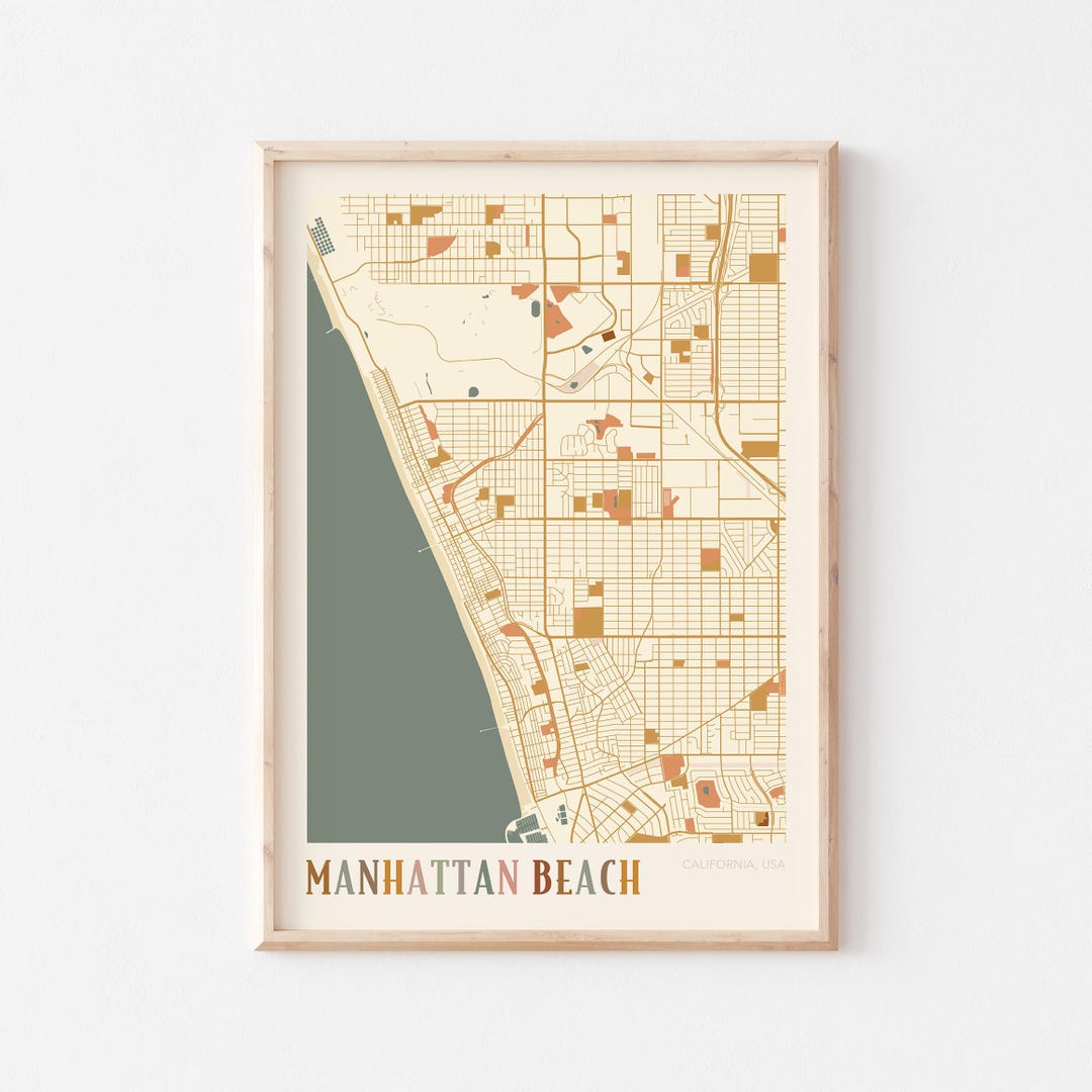 Manhattan Beach Map Poster, Manhattan Beach Print, Manhattan Beach ...