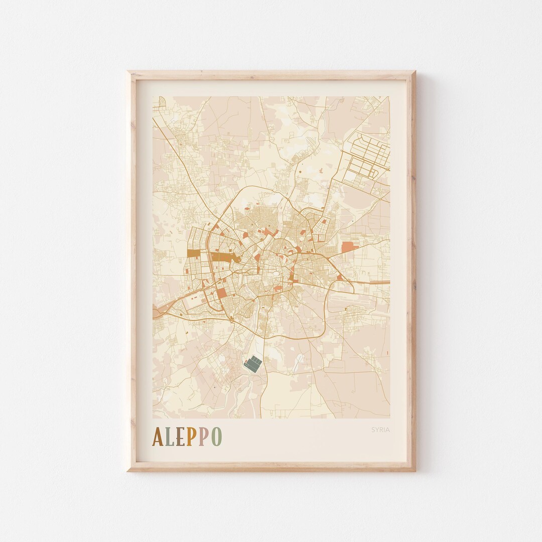 Aleppo Map Poster, Aleppo Print, Aleppo Poster, Aleppo Wall Art, Syria ...