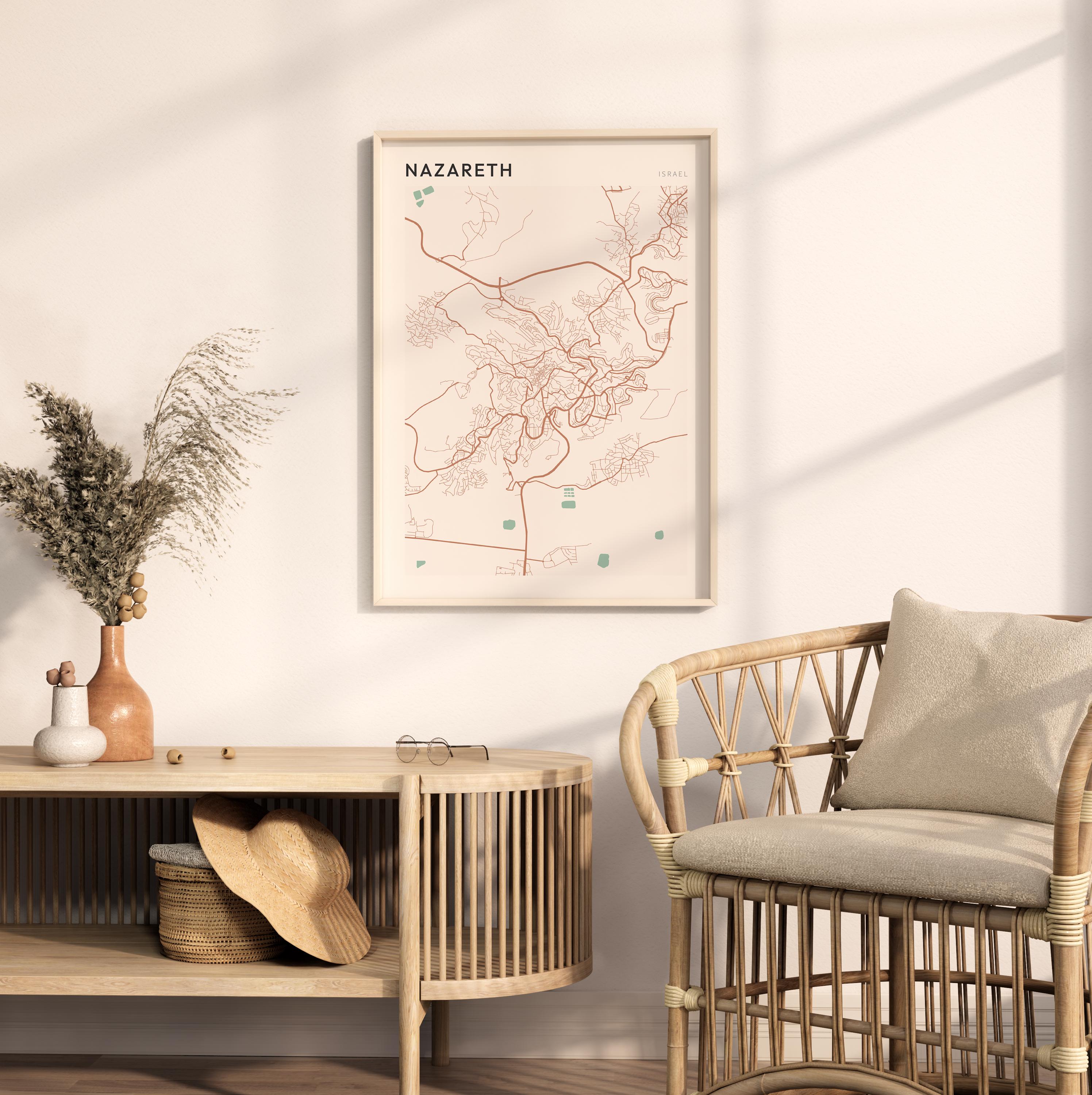 Nazareth Map Poster, Nazareth Print, Nazareth Poster, Nazareth Wall Art ...