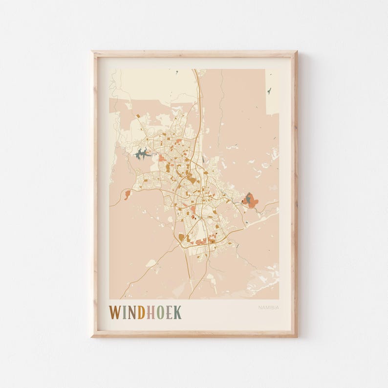 Windhoek Map Poster, Windhoek Print, Windhoek Poster, Windhoek Wall Art ...