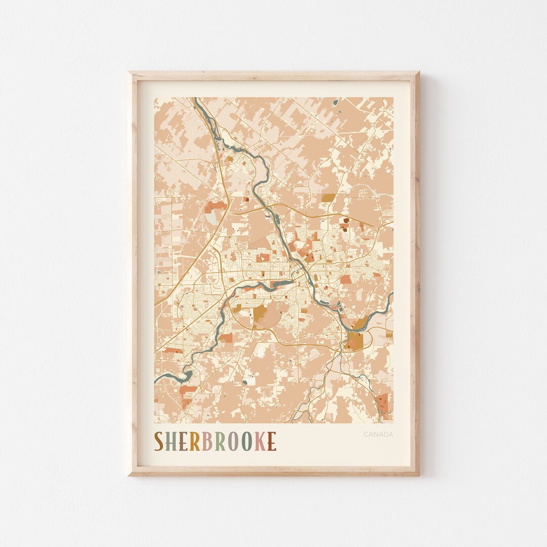 Sherbrooke Map Poster, Sherbrooke Wall Art, Map of Sherbrooke ...