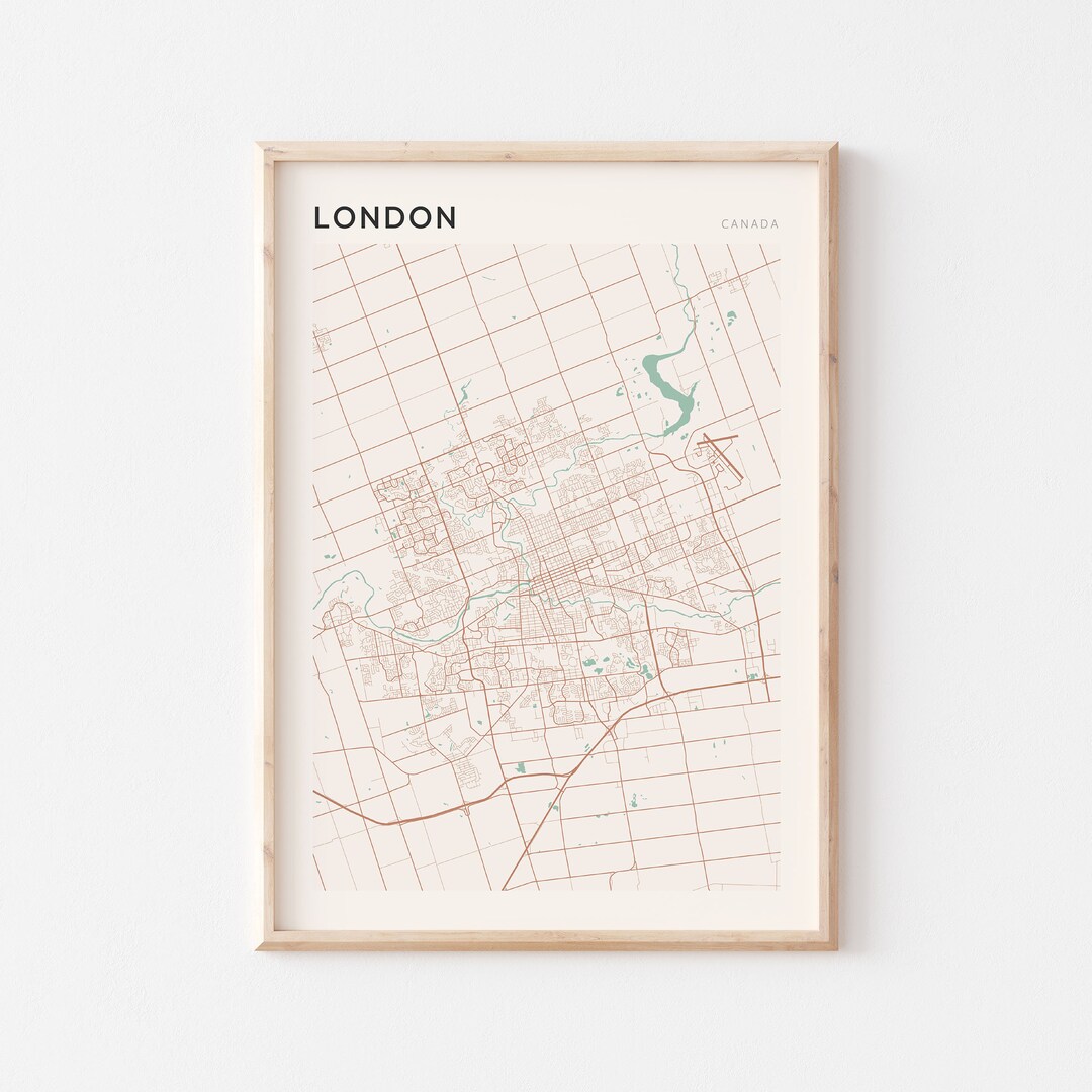 London Ontario Map Poster, London Ontario Wall Art, London Map, London ...