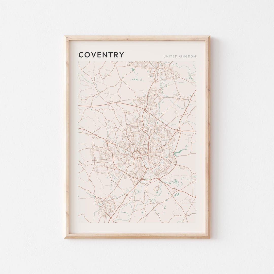 Coventry Map Poster, Coventry Print, Coventry Poster, Coventry Wall Art ...