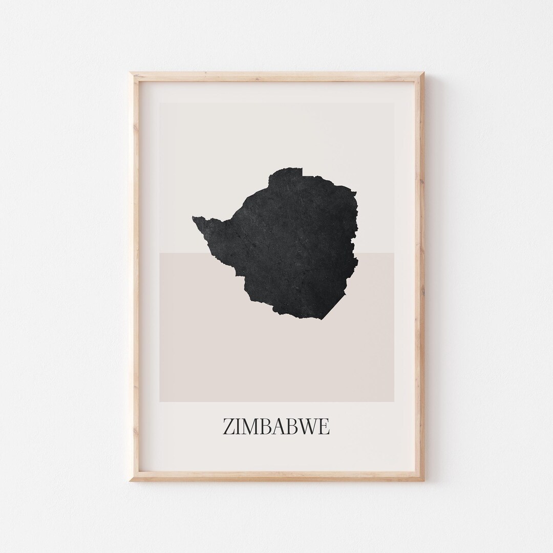 Zimbabwe Map Poster, Zimbabwe Print, Zimbabwe Map Print Minimalist Boho ...