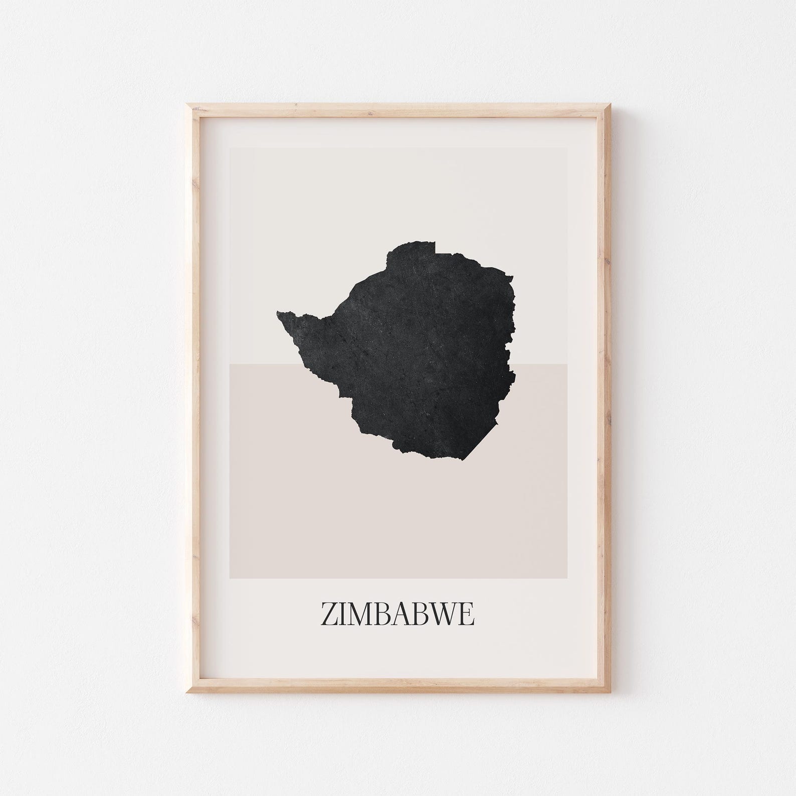 Zimbabwe Map Poster, Zimbabwe Print, Zimbabwe Map Print Minimalist Boho ...
