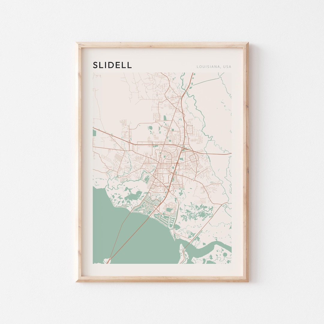 Slidell Map Poster, Slidell Print, Slidell Poster, Slidell Wall Art ...