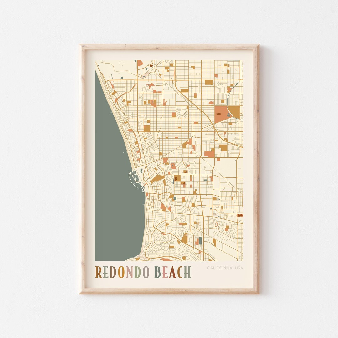 Redondo Beach Map Poster, Redondo Beach Print, Redondo Beach Poster ...