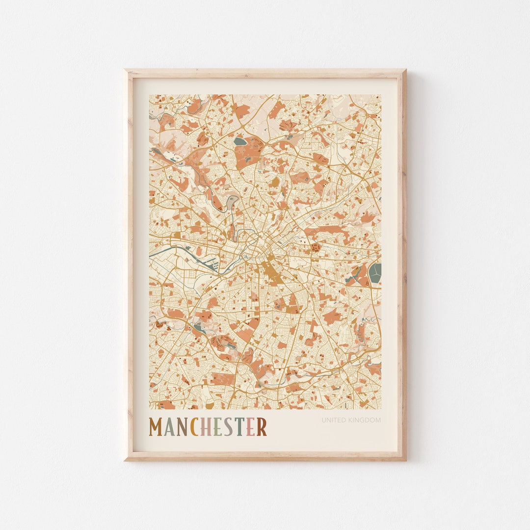 Manchester Map Poster, Manchester Poster, Manchester Wall Art ...
