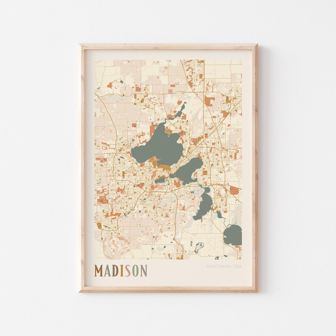 Madison Map Poster, Madison Print, Madison Poster, Madison Wall Art ...