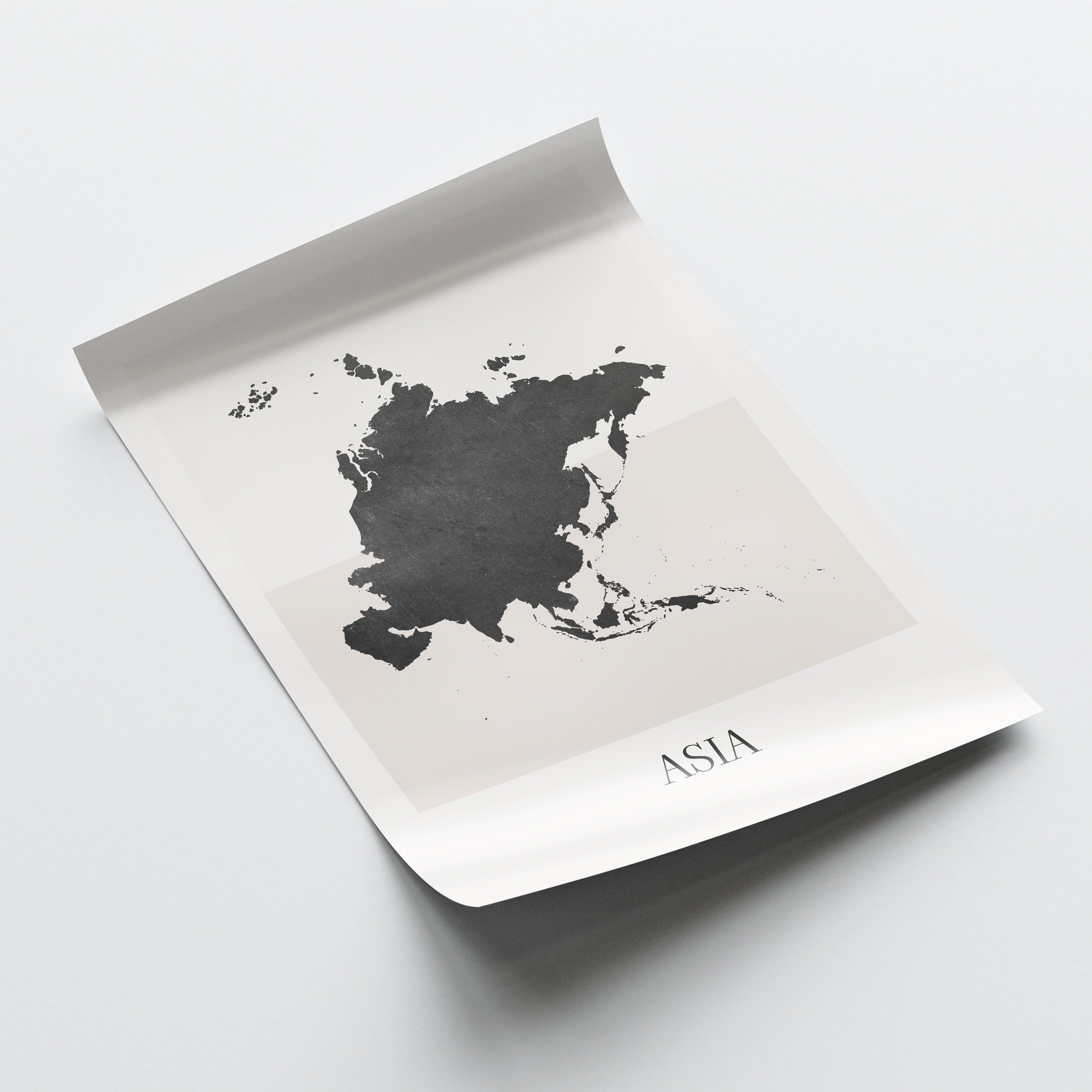 Asia Map Poster, Asia Print, Asia Map Print Minimalist Boho Wall Art ...