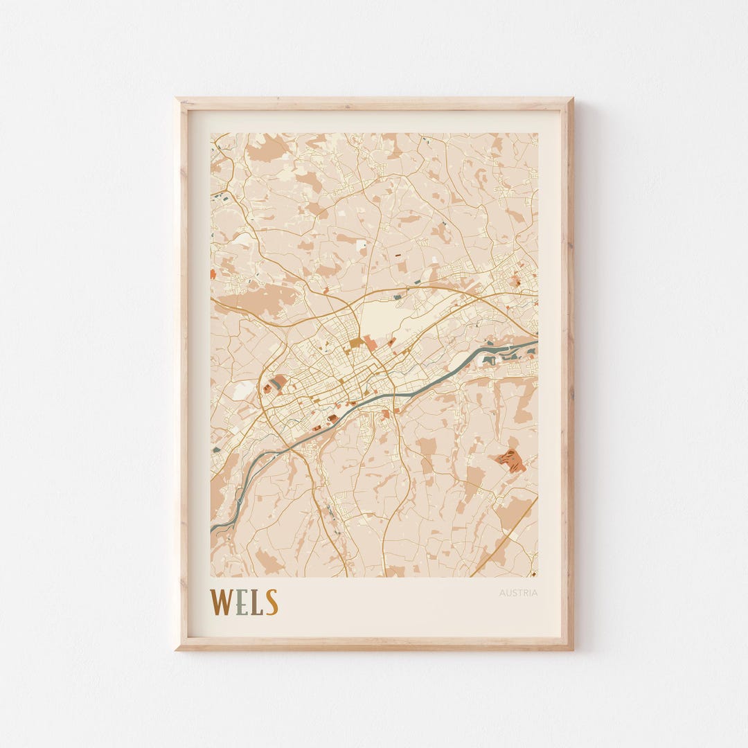 Wels Map Poster, Wels Print, Wels Poster, Wels Wall Art, Austria ...