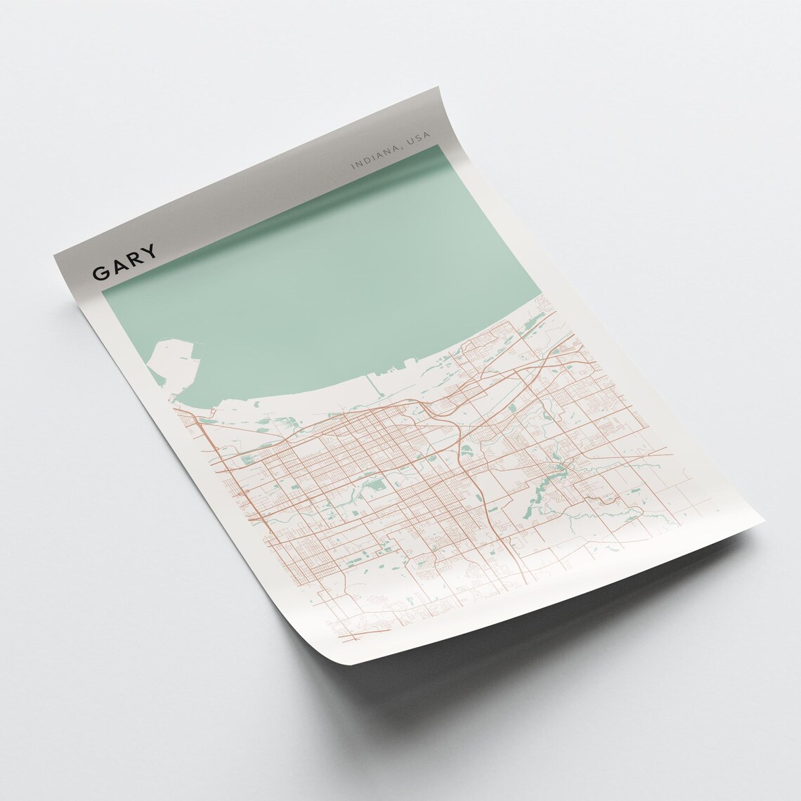 Gary Map Poster, Gary Print, Gary Poster, Gary Wall Art, Indiana ...