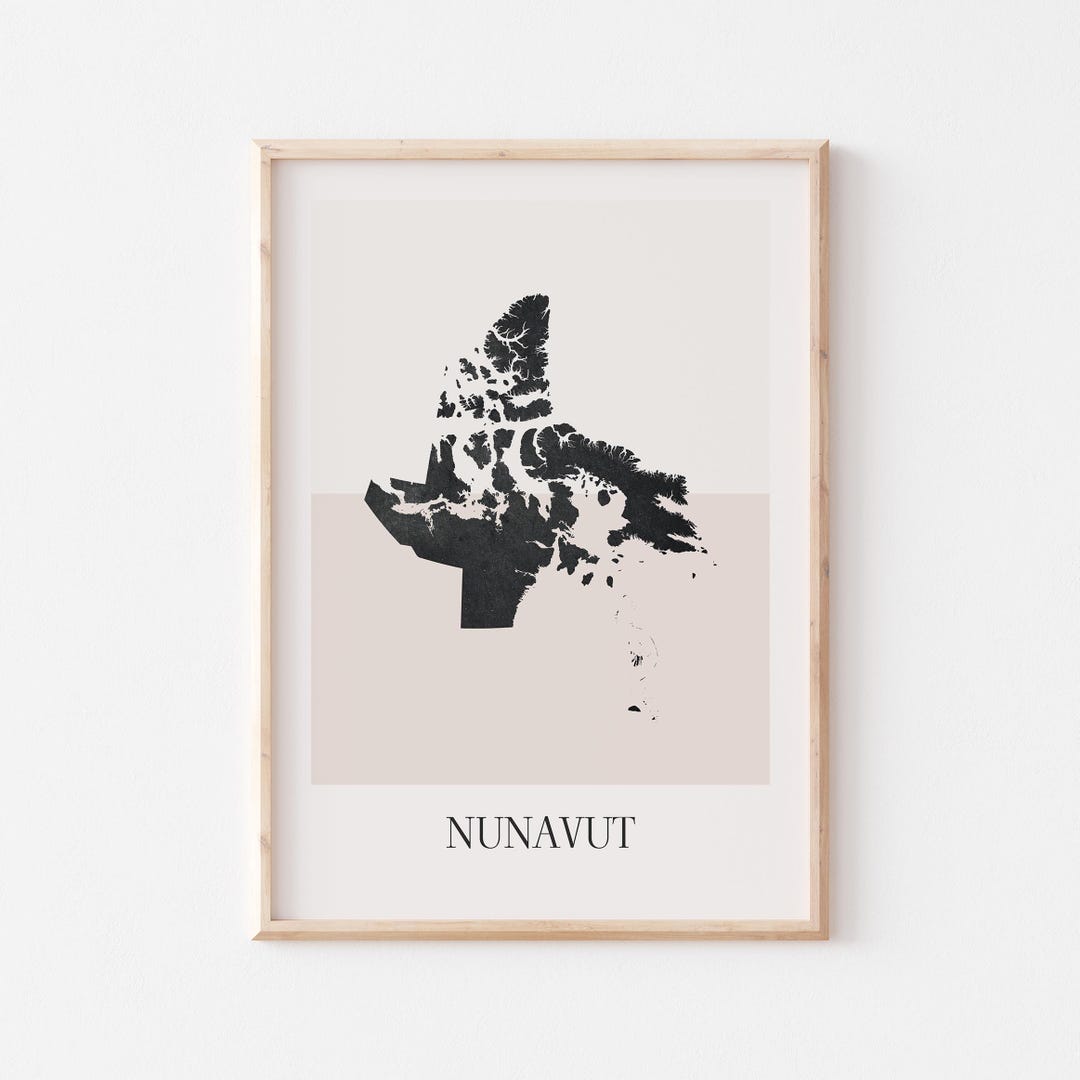 Nunavut Map Poster, Nunavut Print, Nunavut Map Print Minimalist Boho ...
