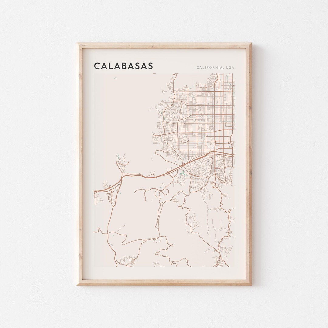Calabasas Map Poster, Calabasas Print, Calabasas Poster, Calabasas Wall ...