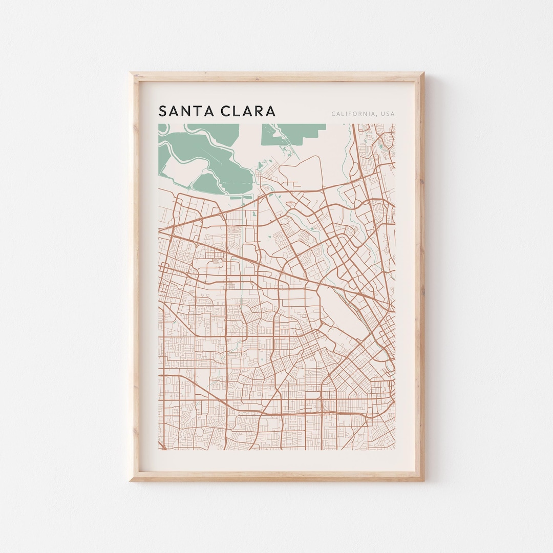 Santa Clara Map Poster, Santa Clara Print, Santa Clara Poster, Santa ...