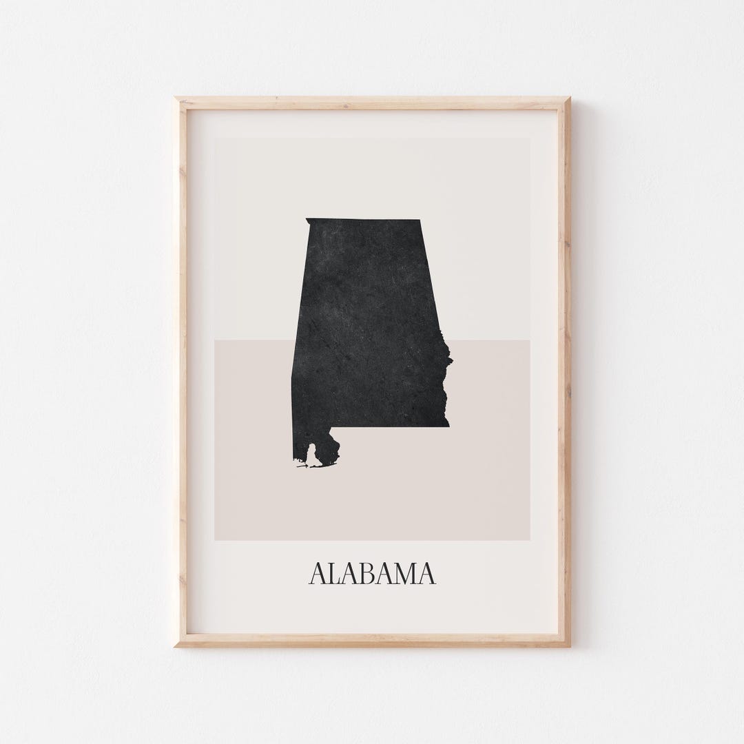 Alabama Map Poster, Alabama Print, Alabama Map Print Minimalist Boho ...