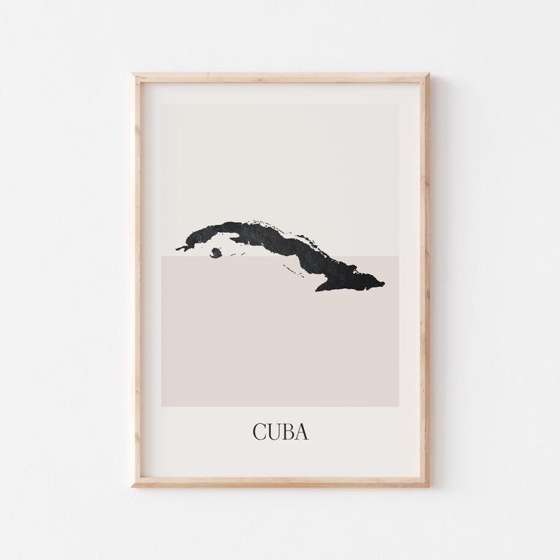 Cuba Map Poster, Cuba Print, Cuba Map Print Minimalist Boho Wall Art ...