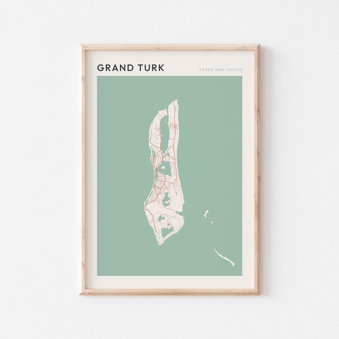Grand Turk Map Poster, Grand Turk Print, Grand Turk Poster, Grand Turk ...