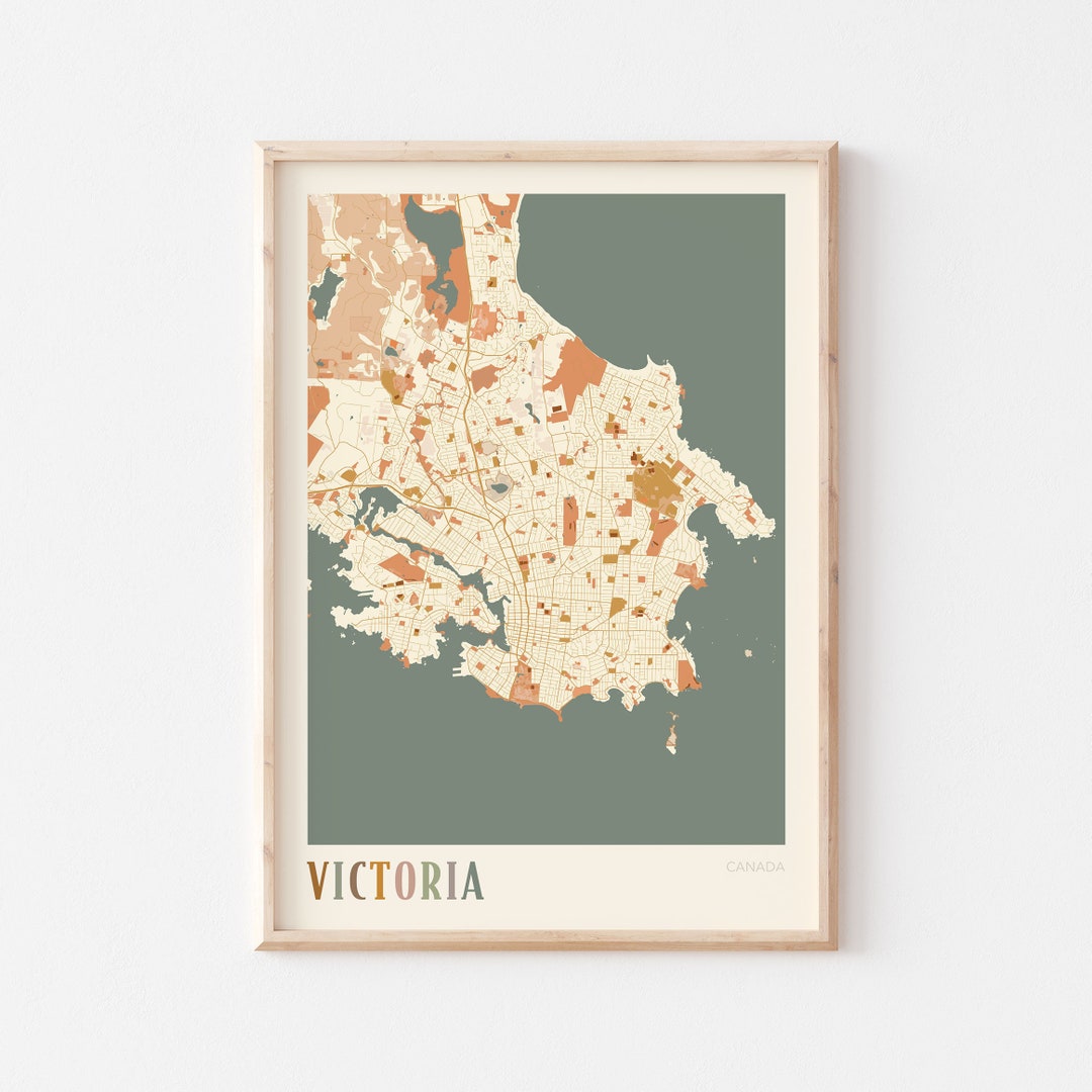 Victoria Map Poster, Victoria Wall Art, Victoria City Map, Map of ...