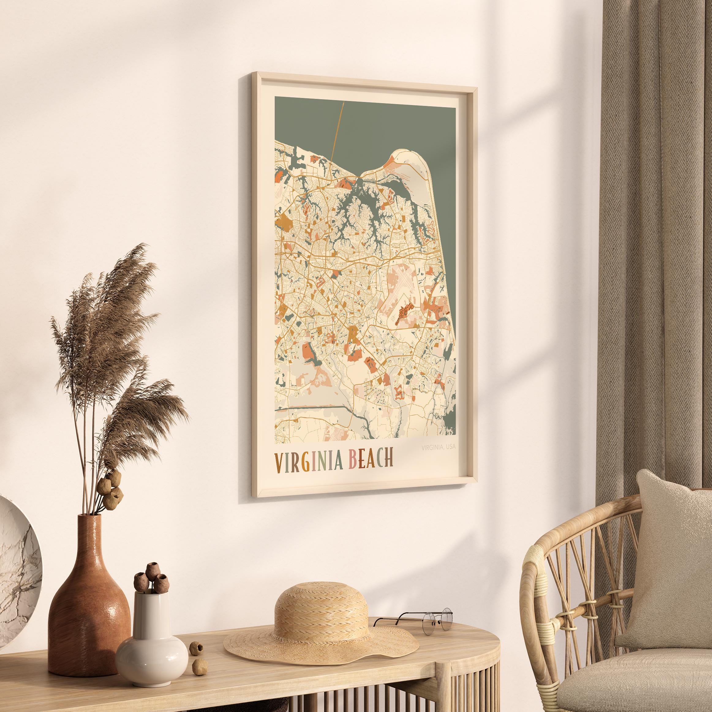 Virginia Beach Map Poster, Virginia Beach Print, Virginia Beach Poster ...