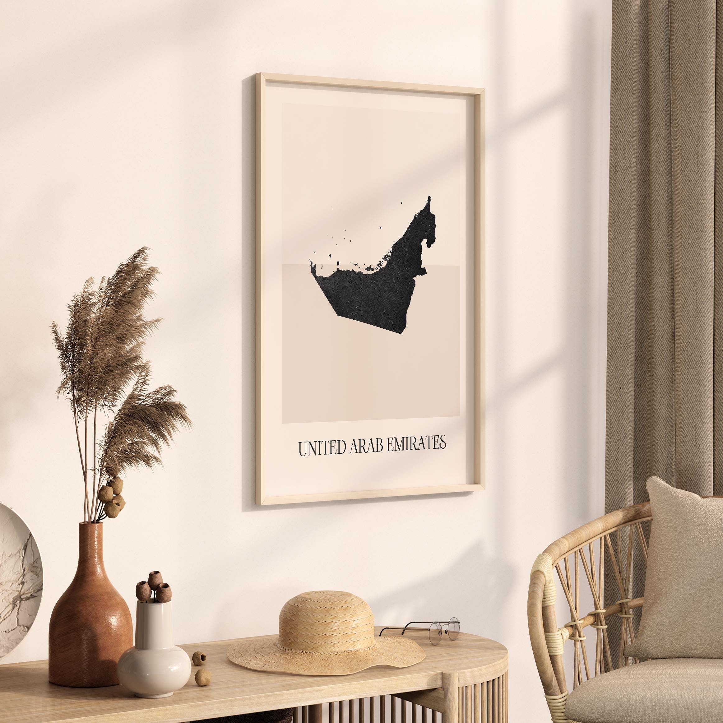 United Arab Emirates Map Poster, United Arab Emirates Print, United ...