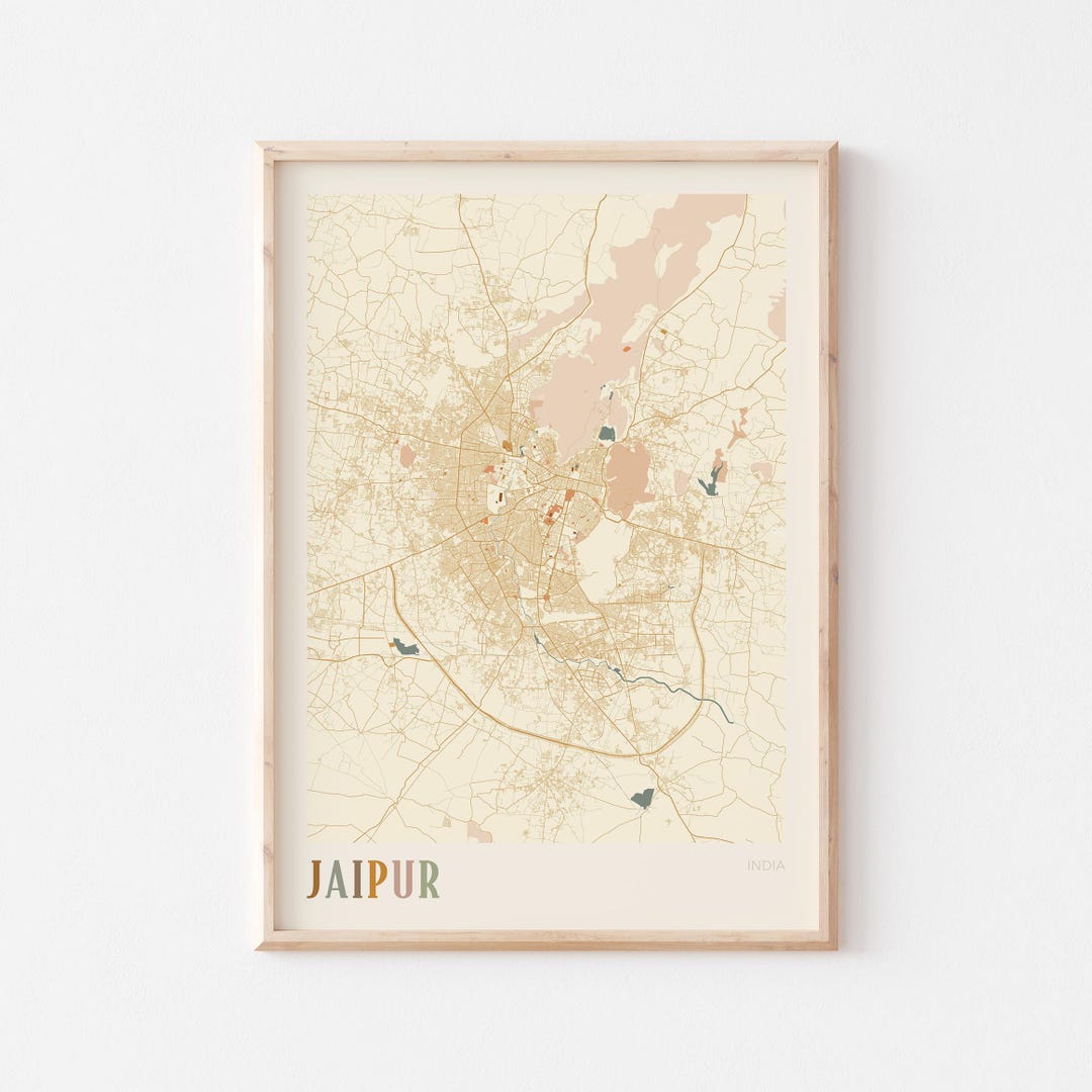 Jaipur Map Poster, Jaipur Print, Jaipur Poster, Jaipur Wall Art, India ...
