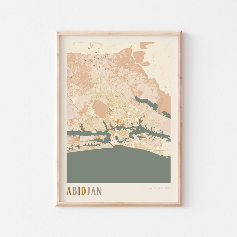 Abidjan Map Poster, Abidjan Print, Abidjan Poster, Abidjan Wall Art ...