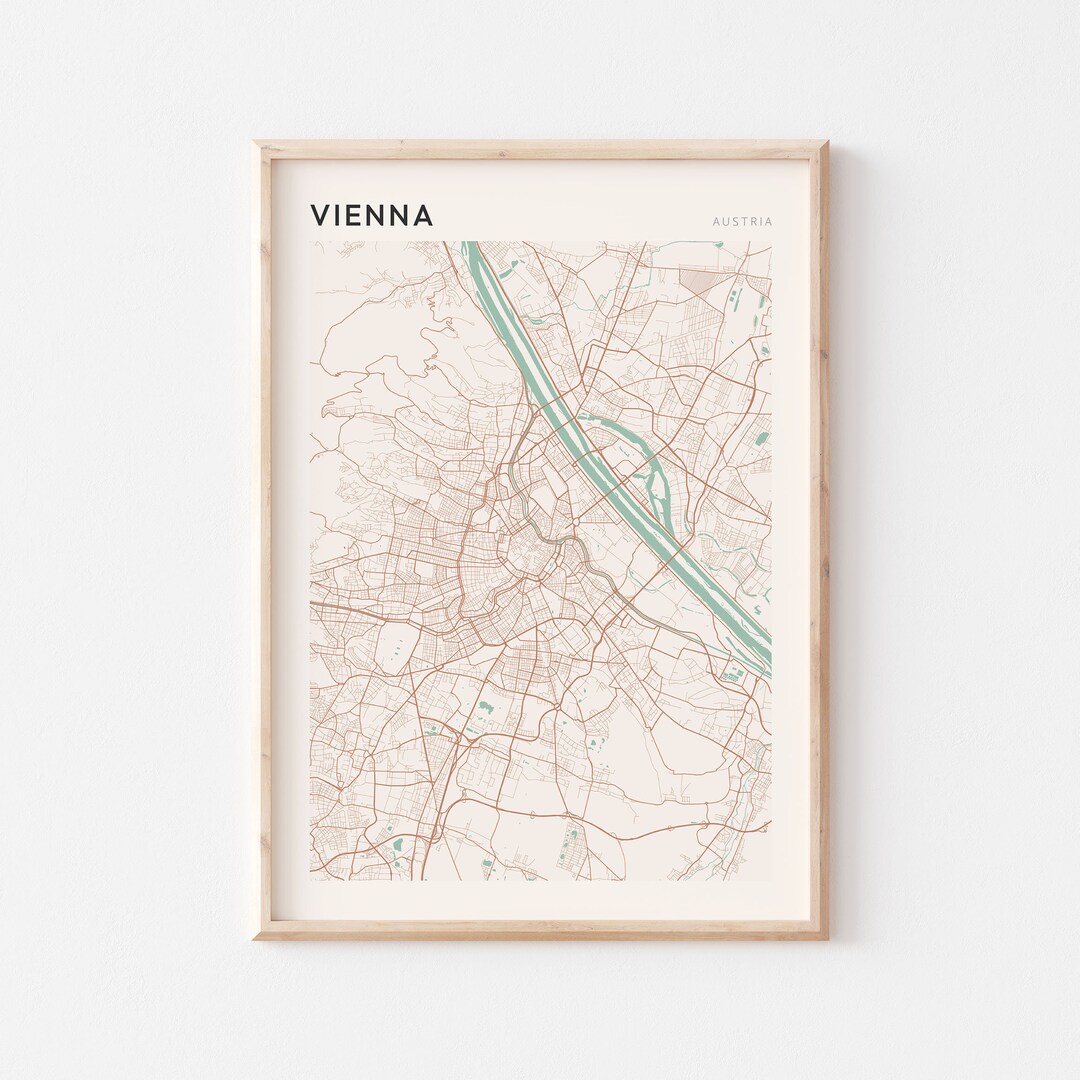 Vienna Map Poster, Vienna Wall Art, Vienna City Map, Vienna Poster ...