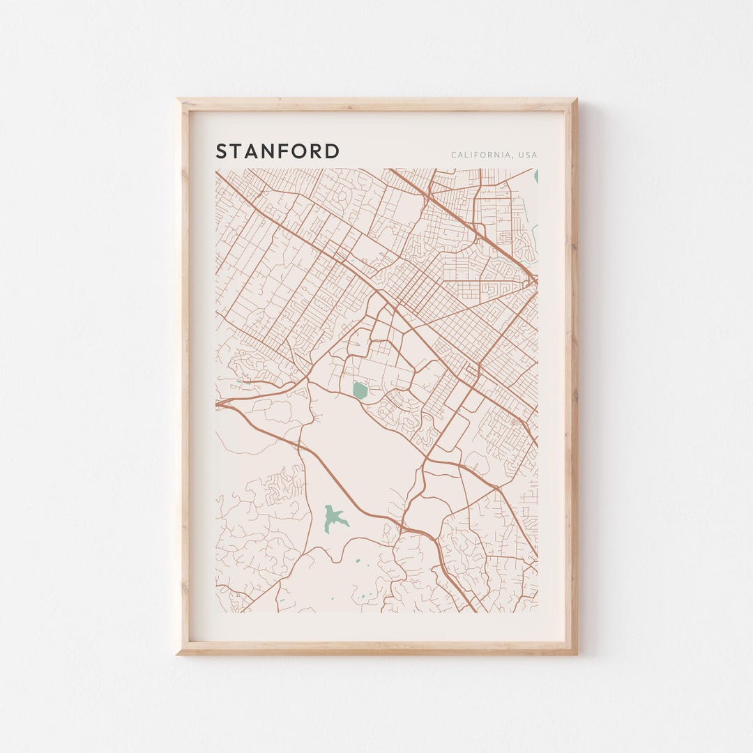 Stanford Map Poster, Stanford Print, Stanford Poster, Stanford Wall Art ...