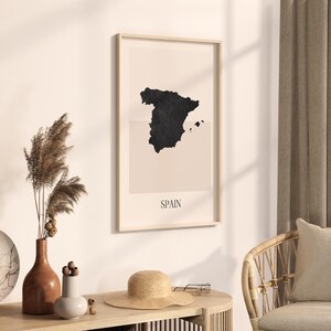 Spain Map Poster, Spain Print, Spain Map Print Minimalist Boho Wall Art ...