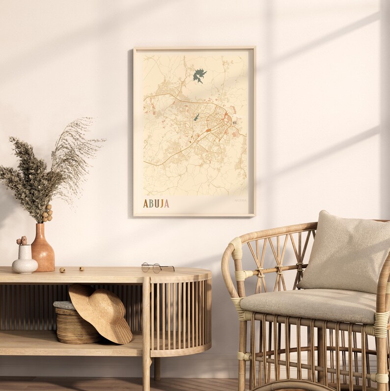 Abuja Map Poster, Abuja Print, Abuja Poster, Abuja Wall Art, Nigeria ...
